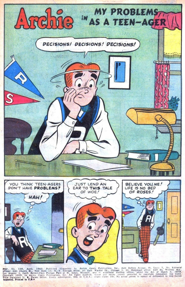 Solve Archie: Teen-Age Problems jigsaw puzzle online with 96 pieces