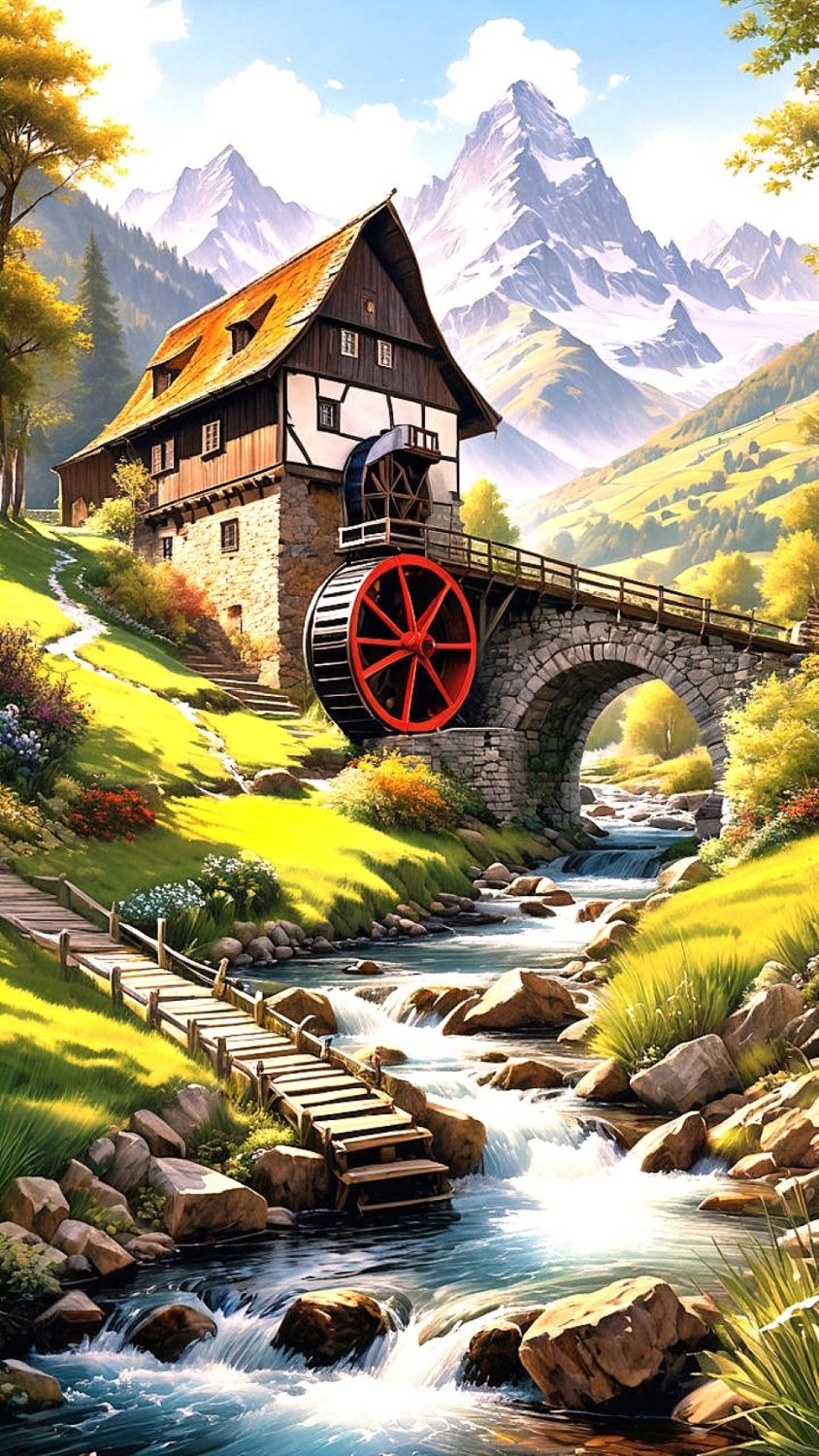Solve Deep on a Mountain Stream jigsaw puzzle online with 84 pieces