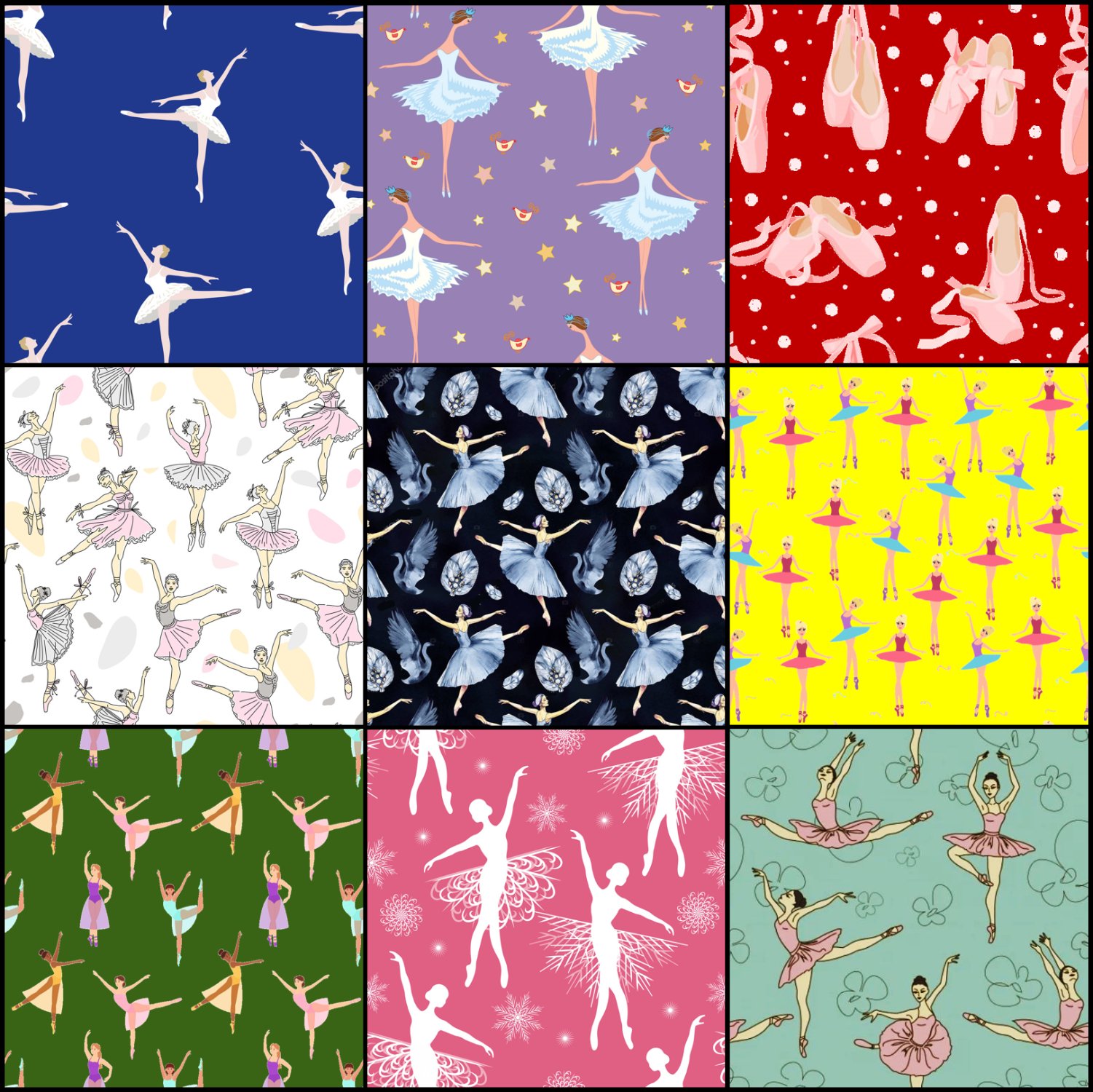 Solve Ballet patterns 2 jigsaw puzzle online with 324 pieces
