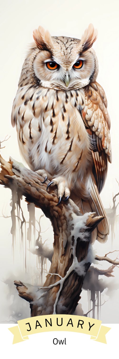 Solve January Birthday Bird - Owl jigsaw puzzle online with 48 pieces