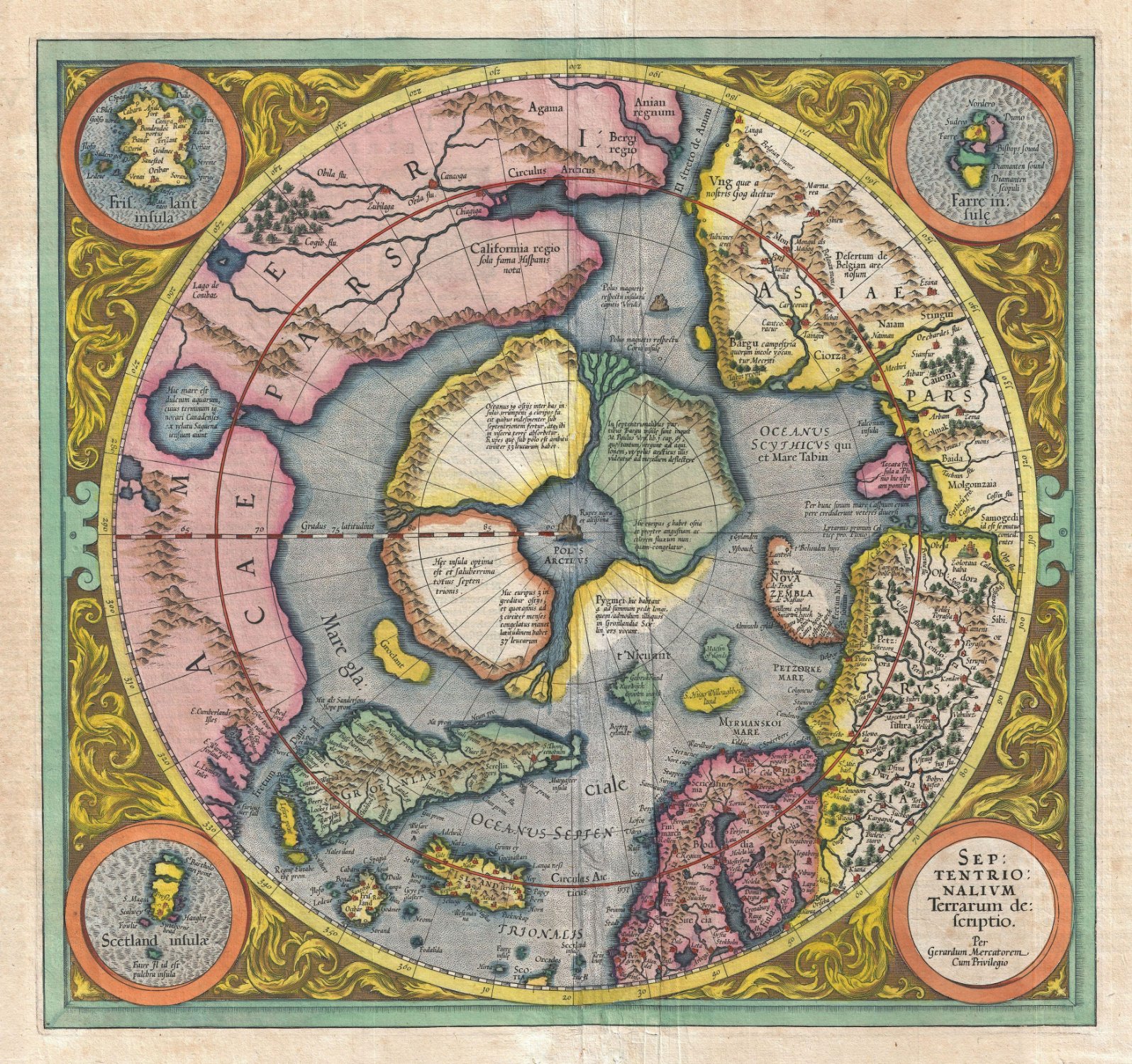 Puzzle | 156 pièces | 1606 Mercator Hondius Map of the Arctic (First ...