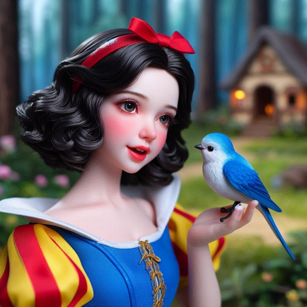 Solve Snow White jigsaw puzzle online with 49 pieces