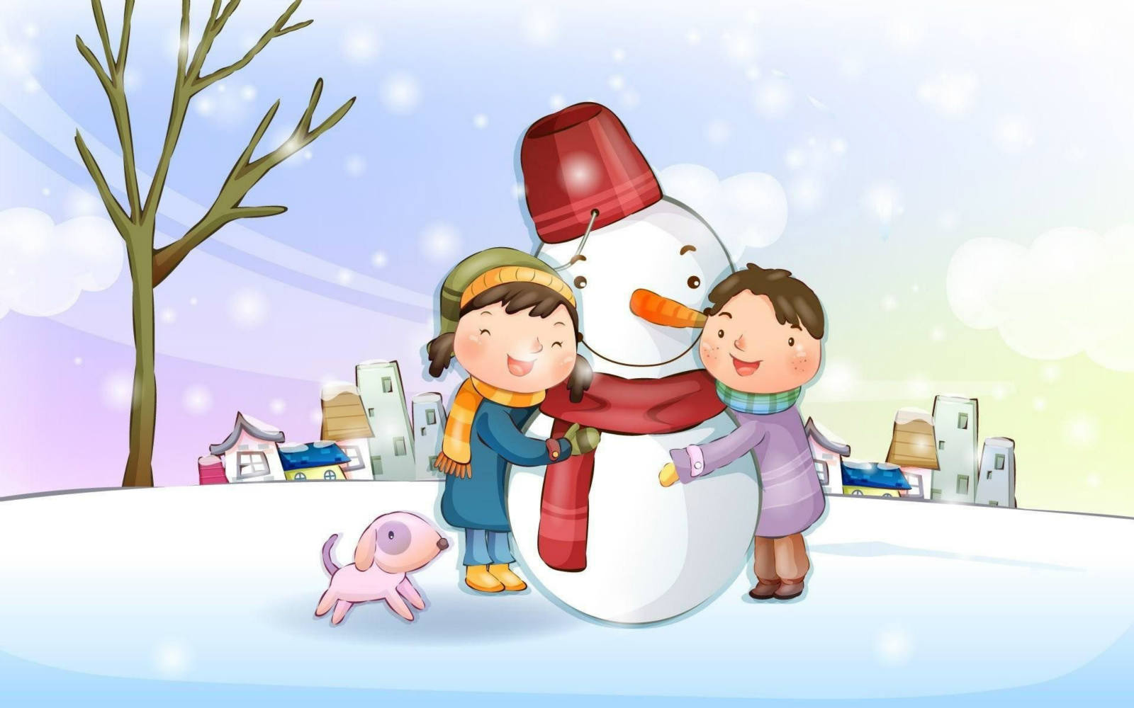 Solve Hug a Snowman Today jigsaw puzzle online with 260 pieces