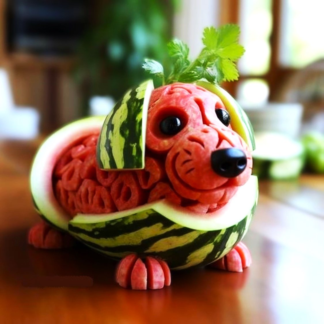 Solve Clever Food Art jigsaw puzzle online with 25 pieces