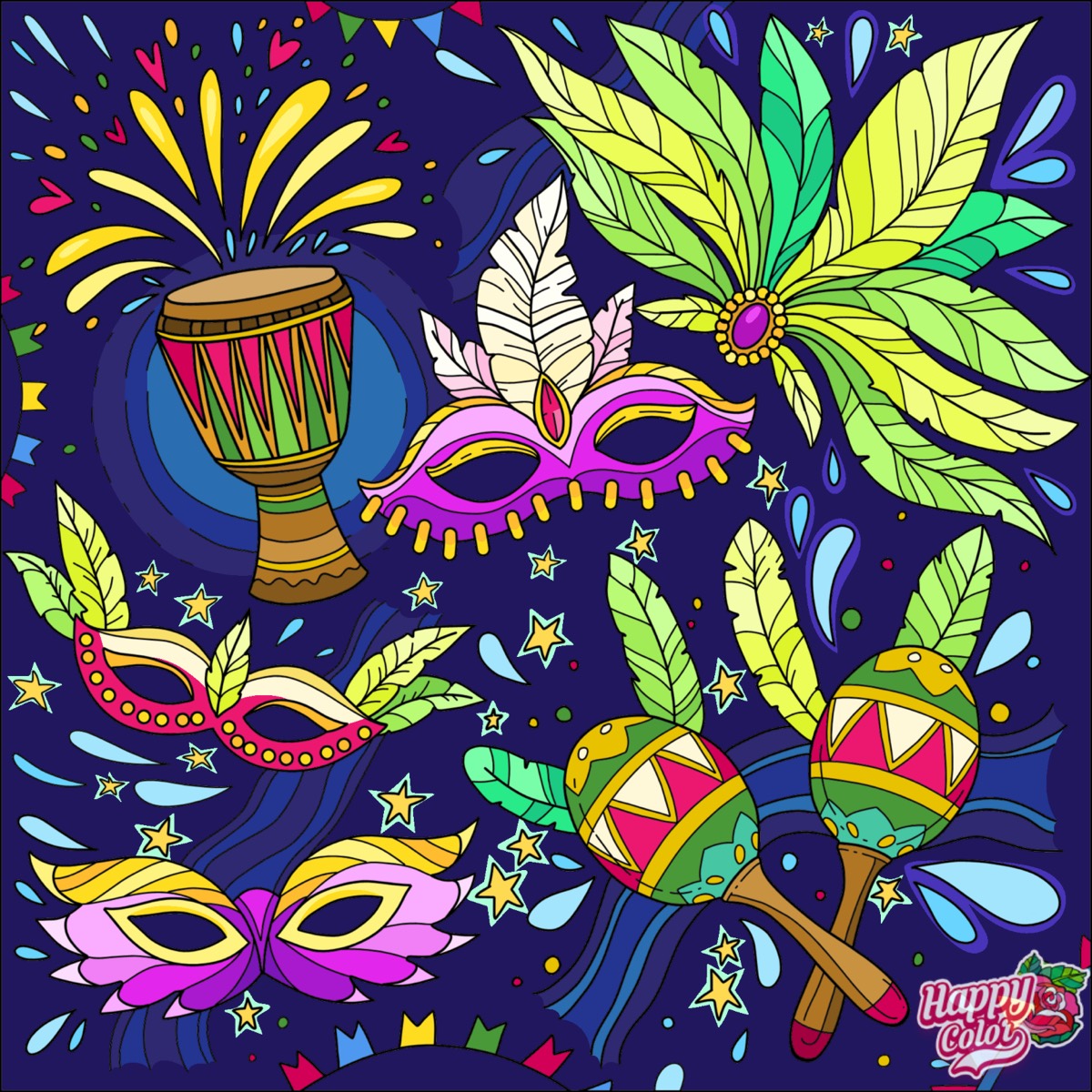Solve Mardi Gras Fun jigsaw puzzle online with 144 pieces