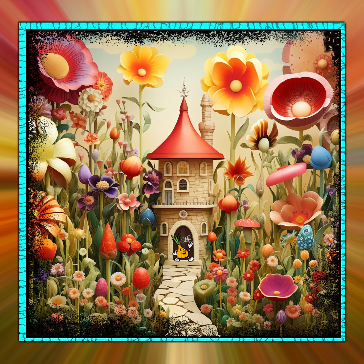 Solve Whimsical Flower Garden (9) J jigsaw puzzle online with 64 pieces