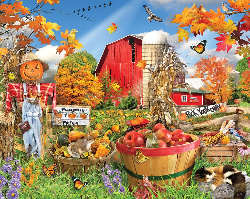 Solve Fall at the Farm (X-Large) jigsaw puzzle online with 238 pieces