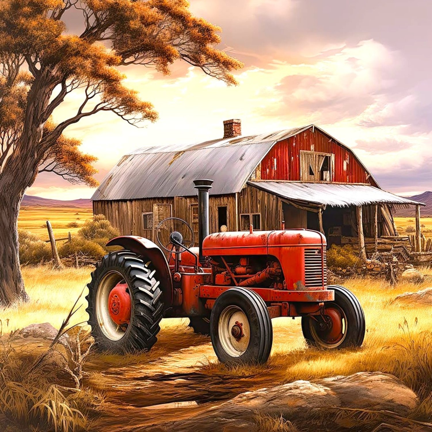 Solve Old Tractor jigsaw puzzle online with 81 pieces