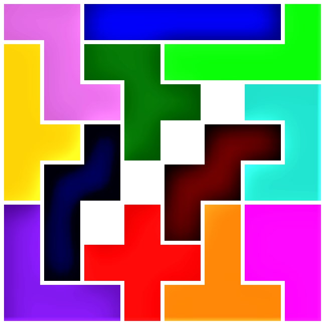Solve Pentomino jigsaw puzzle online with 81 pieces
