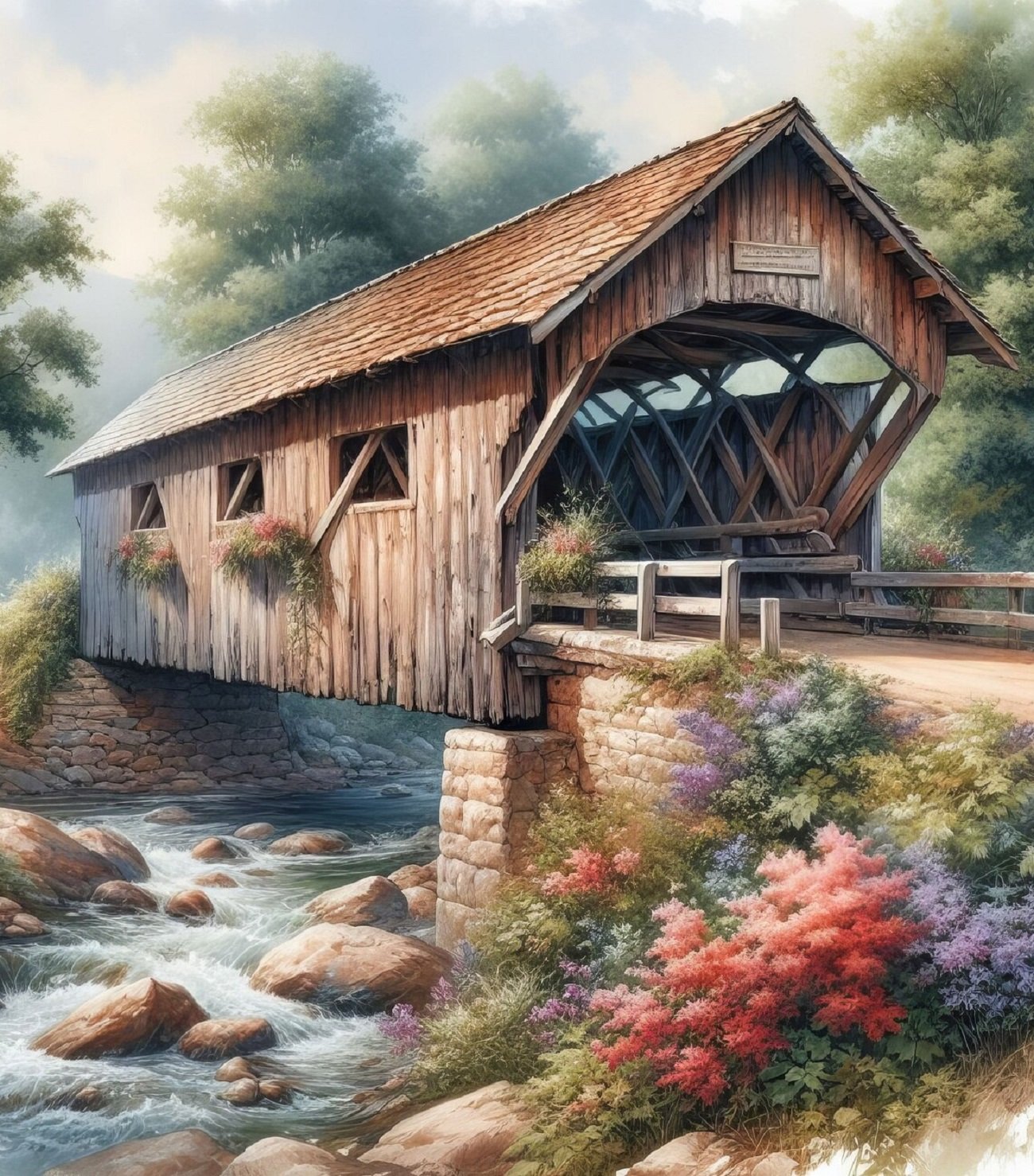 Solve Covered Bridge jigsaw puzzle online with 90 pieces