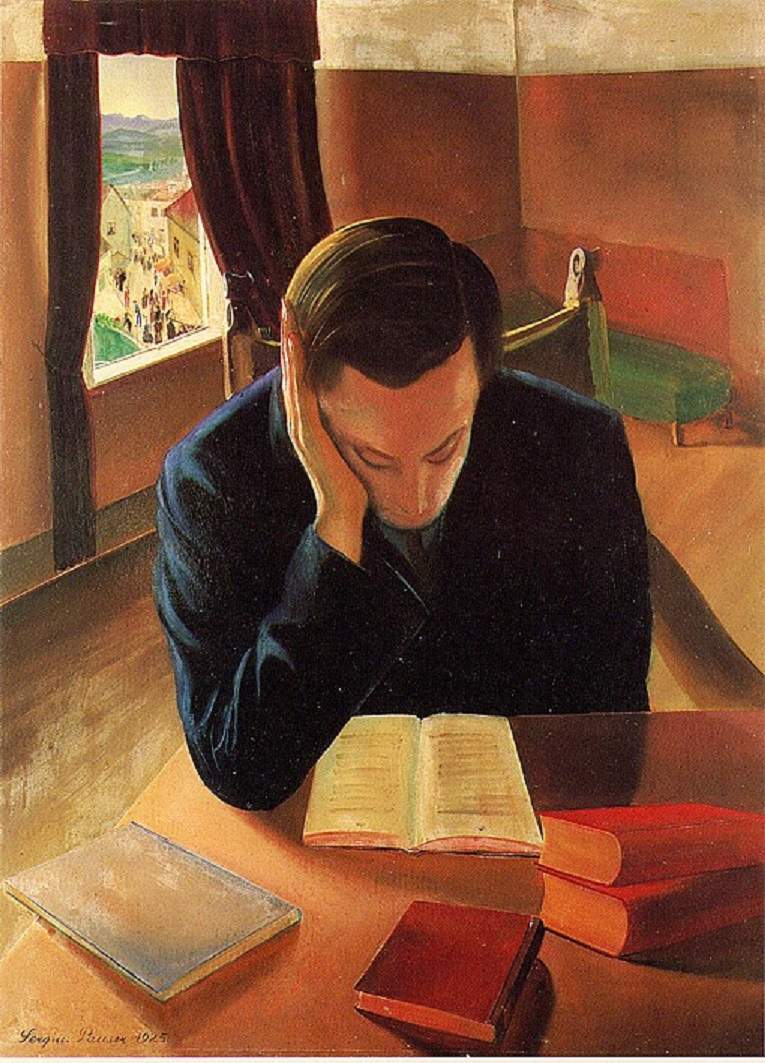 Solve der lesende 1925 Sergius Pauser jigsaw puzzle online with 165 pieces