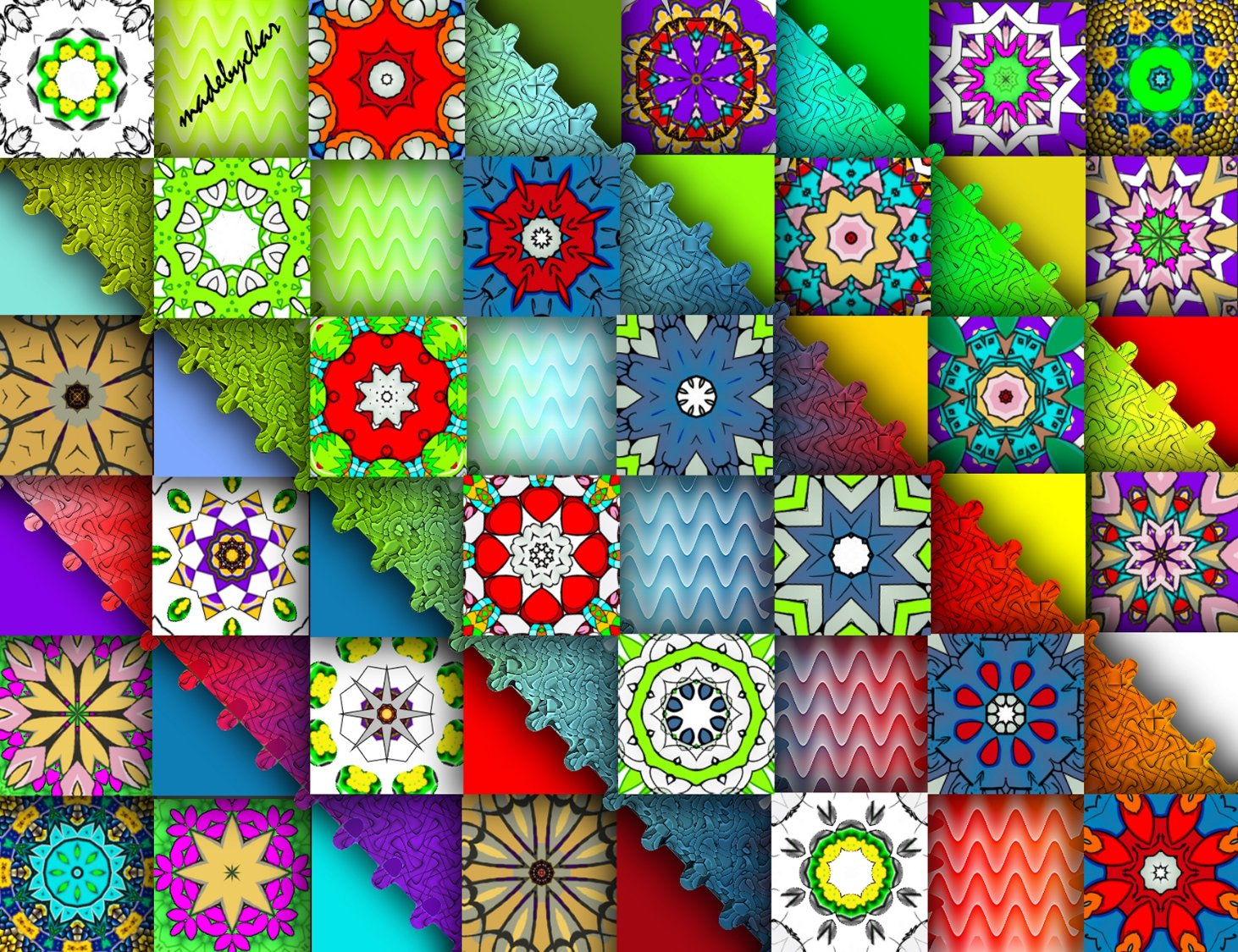 Solve Many Shapes... jigsaw puzzle online with 12 pieces