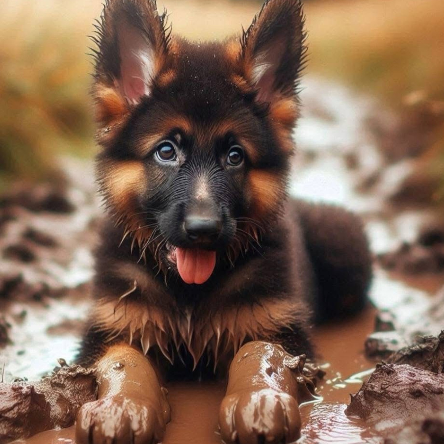 Solve Playing In The Mud jigsaw puzzle online with 225 pieces