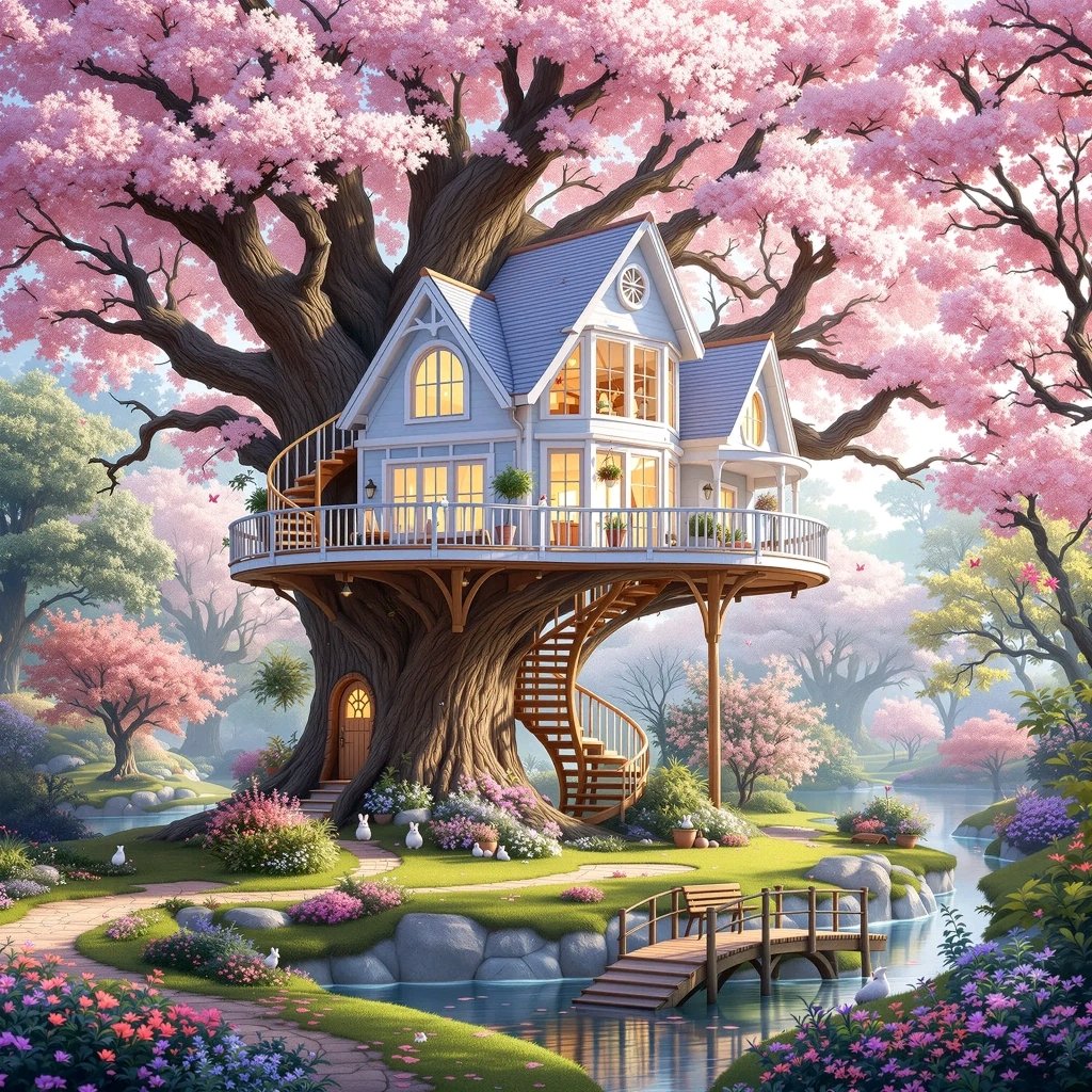 Solve Pretty treehouse... jigsaw puzzle online with 169 pieces