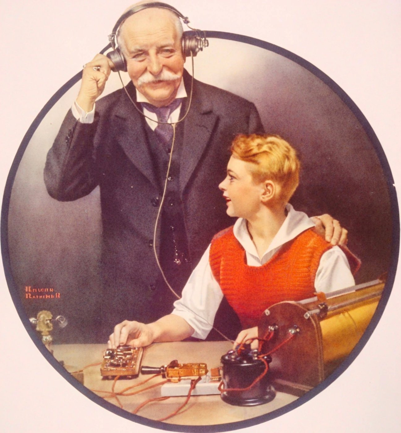 Solve Norman Rockwell jigsaw puzzle online with 49 pieces