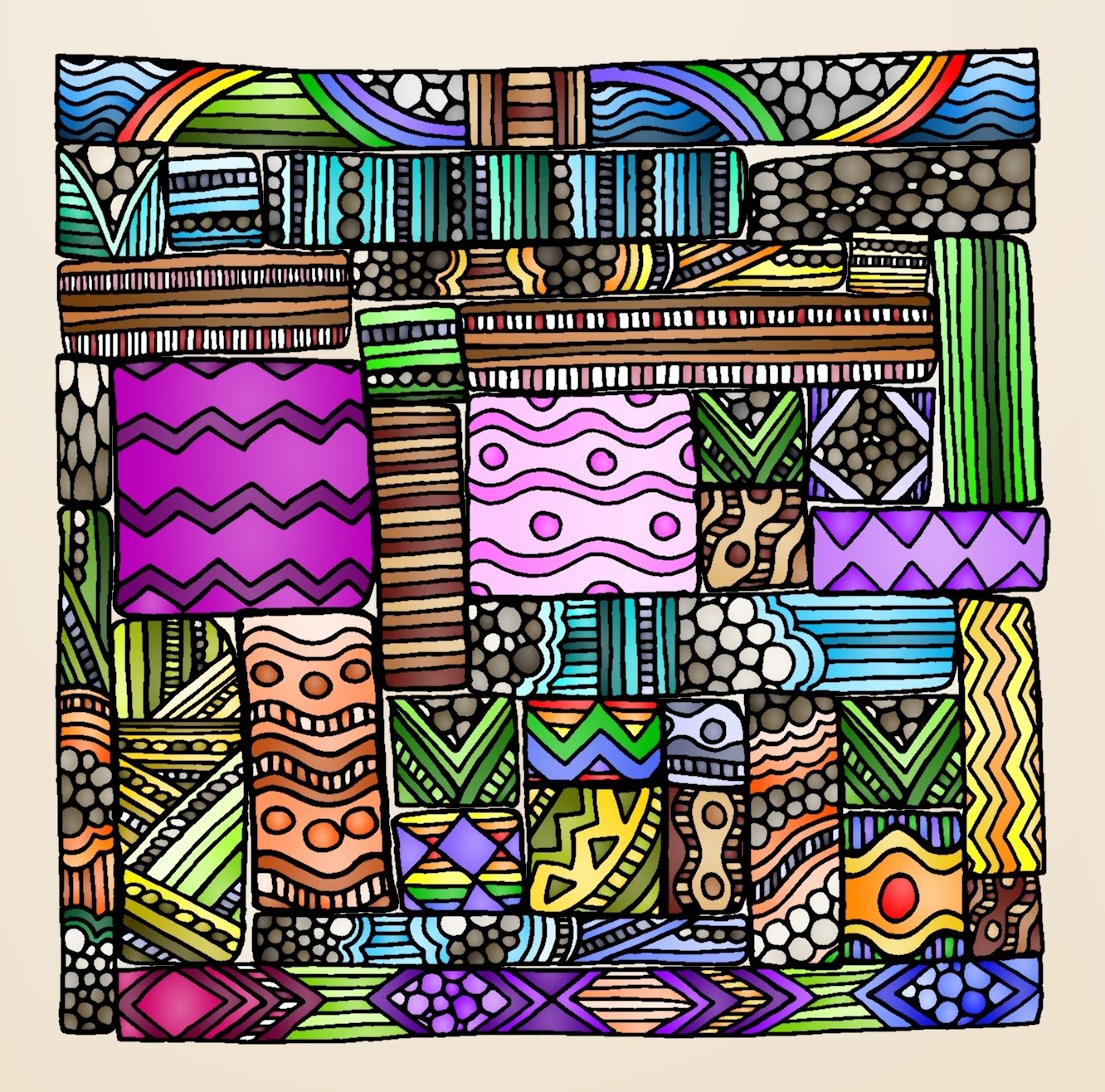 Solve Relaxed Doodles 16 jigsaw puzzle online with 64 pieces