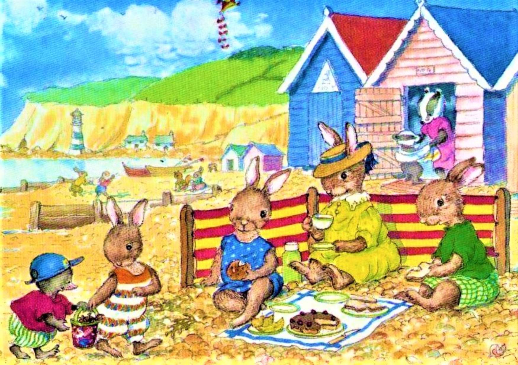 Solve An Agreeable Day at the Beach jigsaw puzzle online with 140 pieces