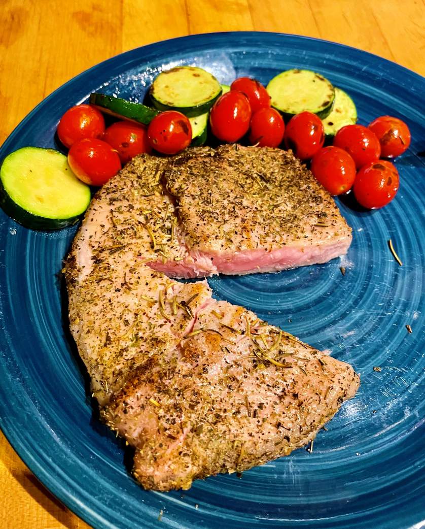 Solve Reverse seared butterfly pork chop with roasted tomatoes and ...