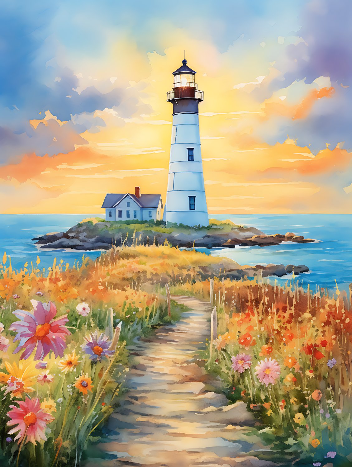 Jigsaw Puzzle | 99 pieces | Peaceful Lighthouse | Jigidi