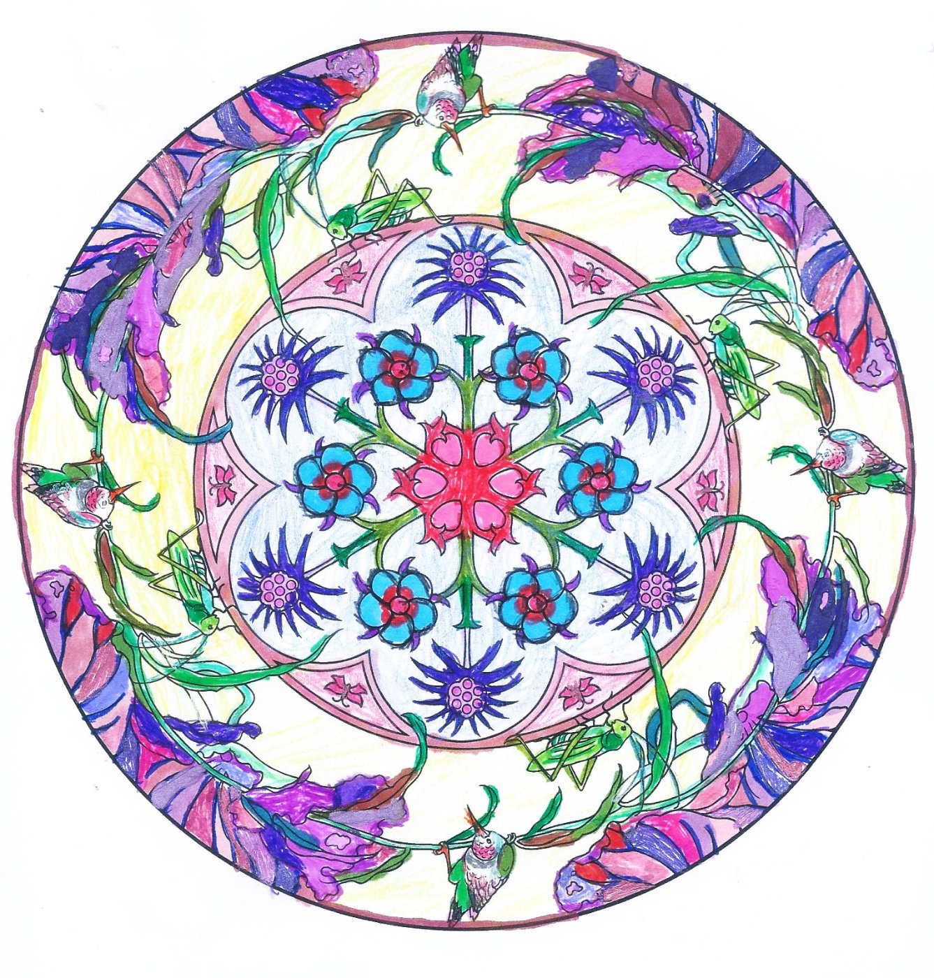 Solve Coloring Nature Mandala jigsaw puzzle online with 49 pieces