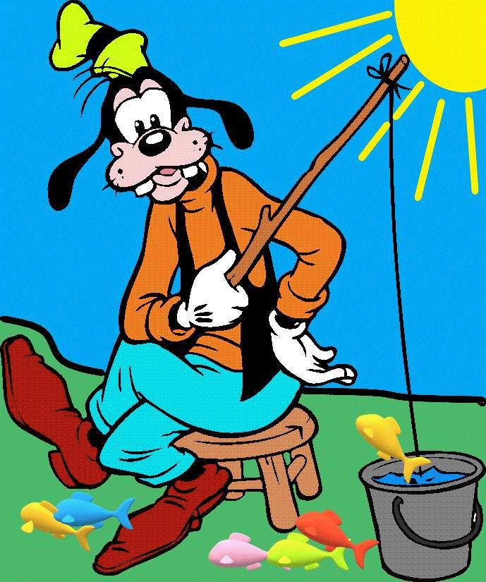 Solve Goofy fishing jigsaw puzzle online with 120 pieces