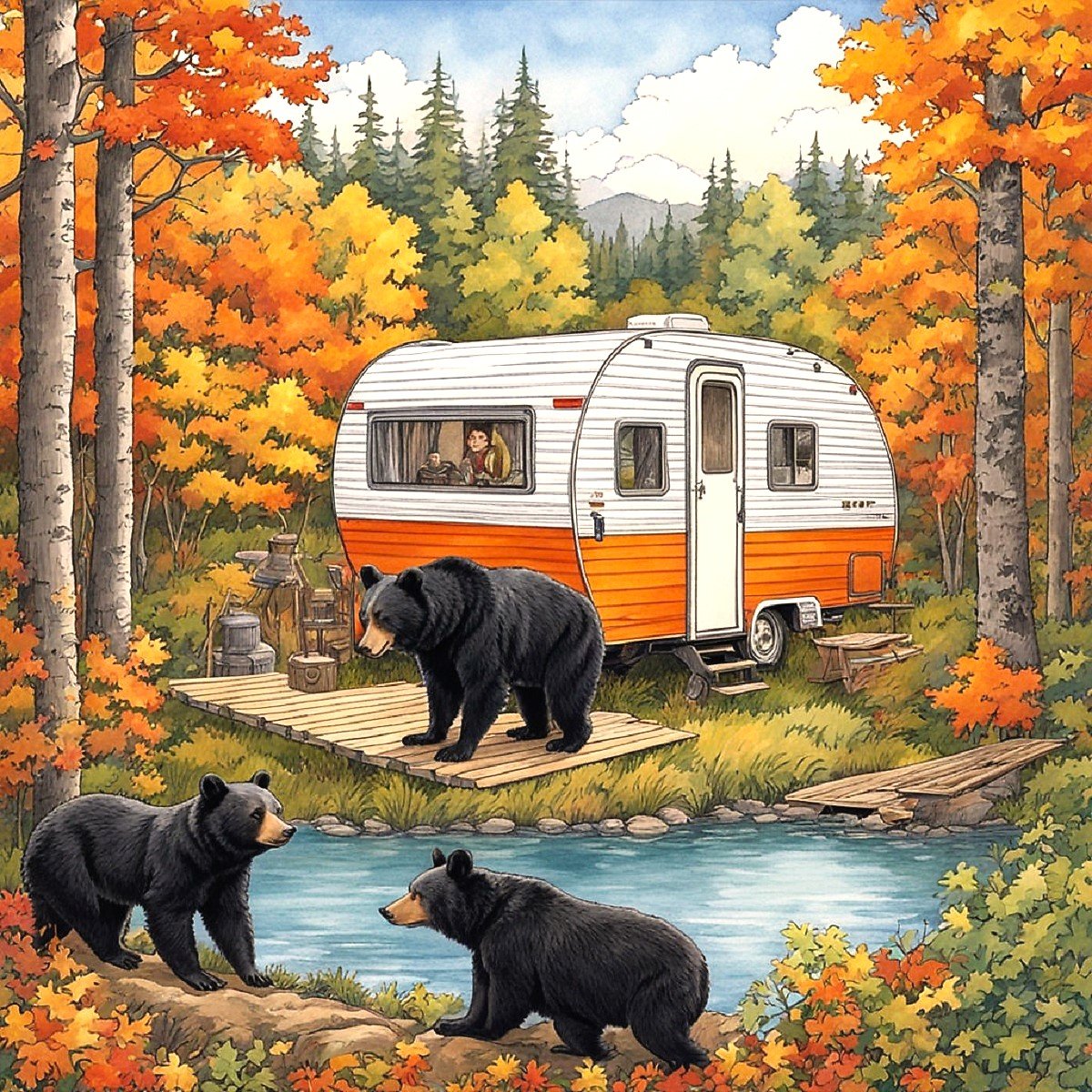 Solve Campsite jigsaw puzzle online with 81 pieces