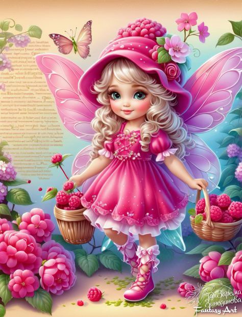 Solve The Raspberry Fairy - AI art jigsaw puzzle online with 48 pieces