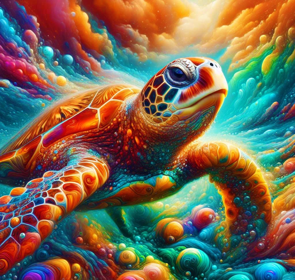 Solve handsome sea turtle jigsaw puzzle online with 72 pieces