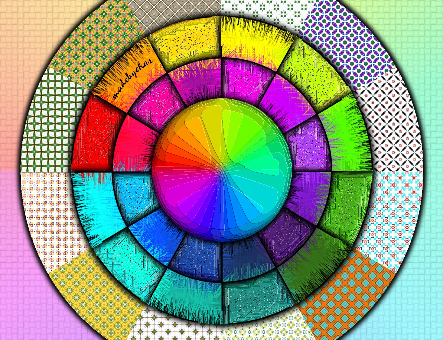 Solve Rainbow wheel... jigsaw puzzle online with 192 pieces