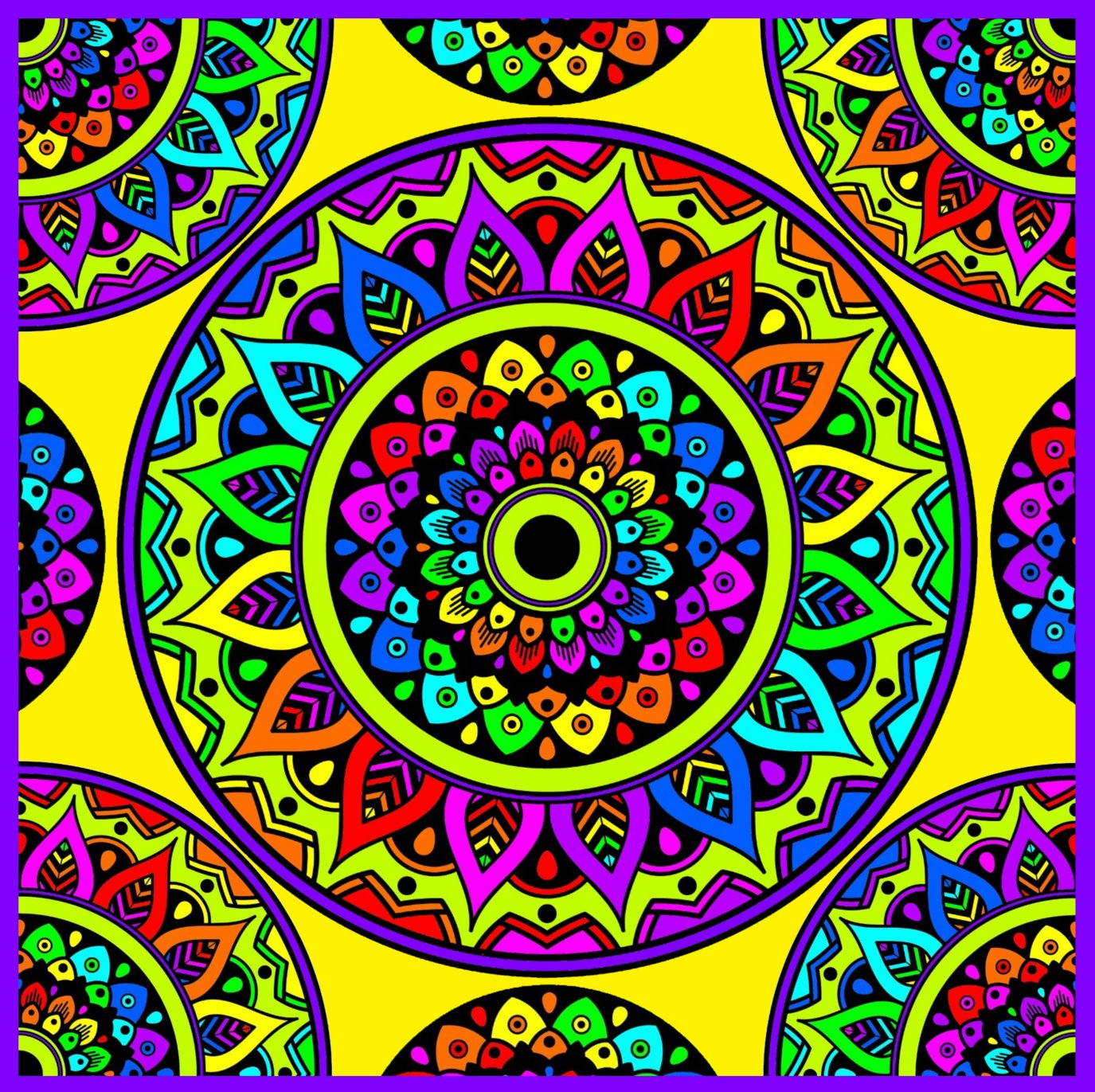 Solve Mandala Rainbow Yellow 901 jigsaw puzzle online with 100 pieces