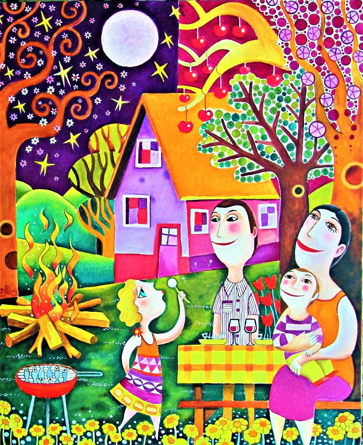 Solve Family Cooking Out jigsaw puzzle online with 320 pieces