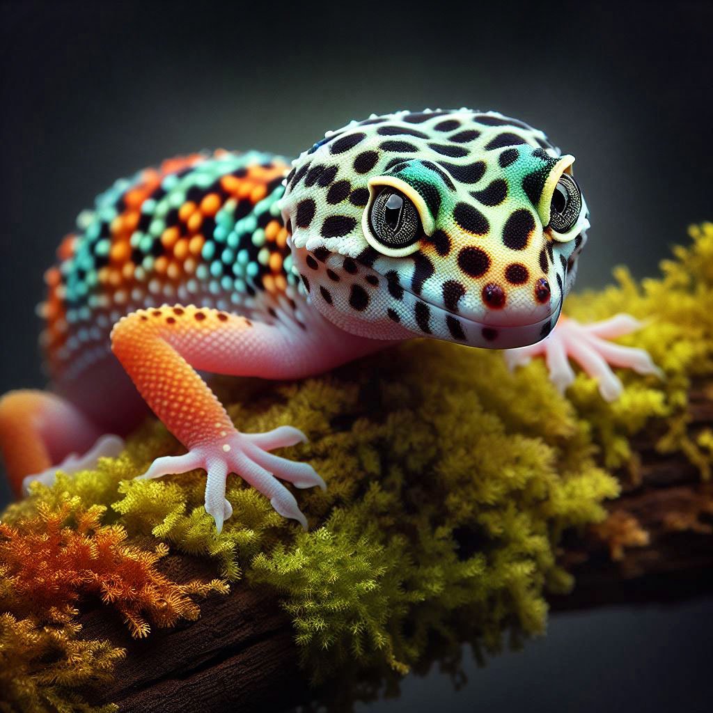 Solve colorful leopard gecko Nova jigsaw puzzle online with 64 pieces