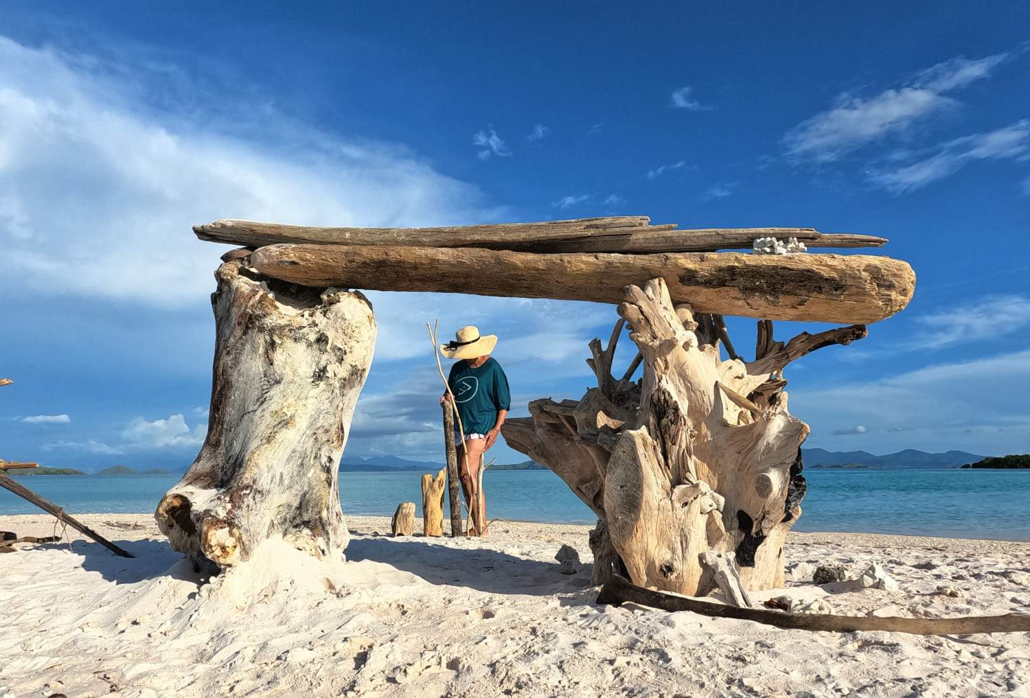 Solve "Sand Island" (is it on a map?) - just a spit of pink sand about ...