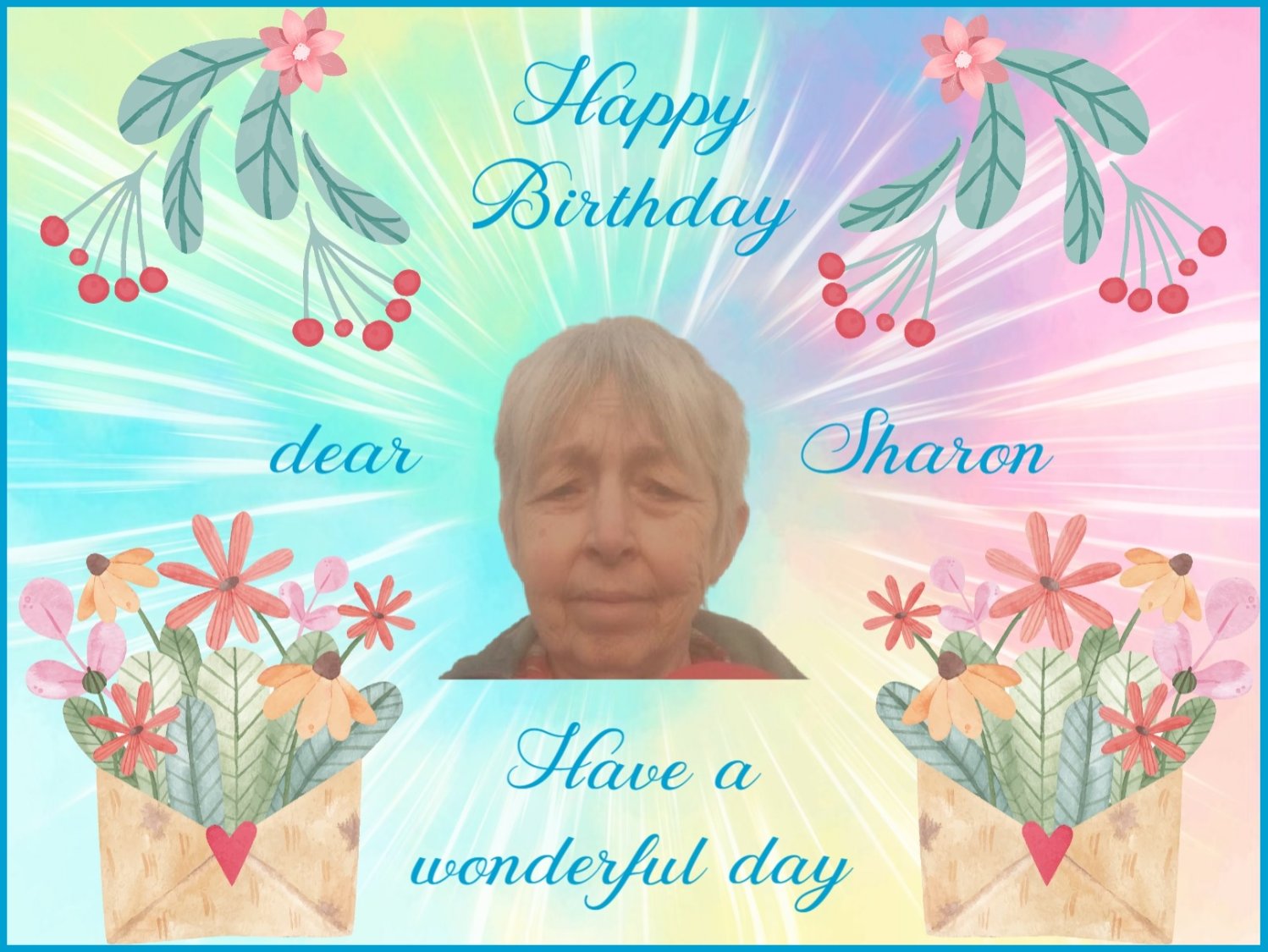 Solve Happy Birthday dear Sharon (Reed) jigsaw puzzle online with 12 pieces
