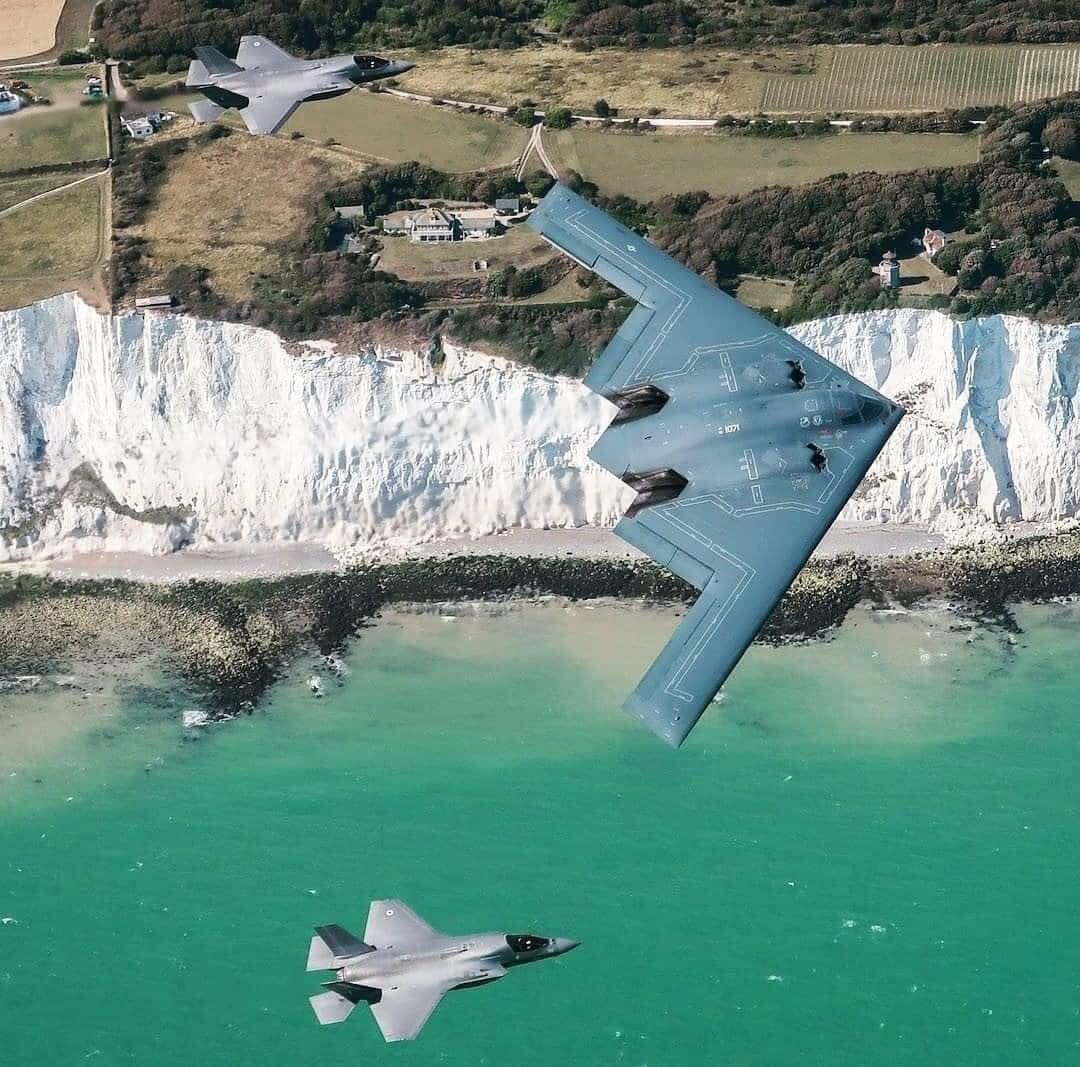 Solve U.S. Air Force B-2 and RAF F-35s by the White Cliffs of Dover ...