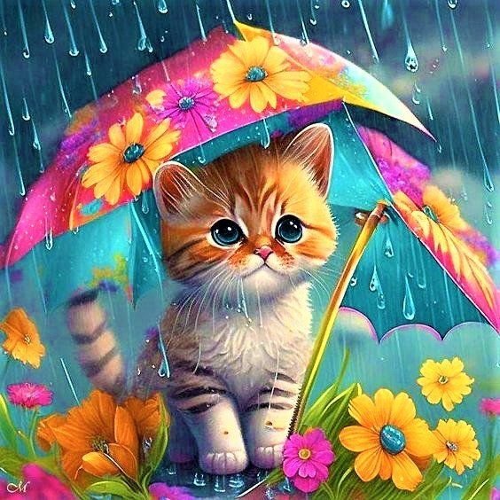 Solve Chat mouillé jigsaw puzzle online with 81 pieces