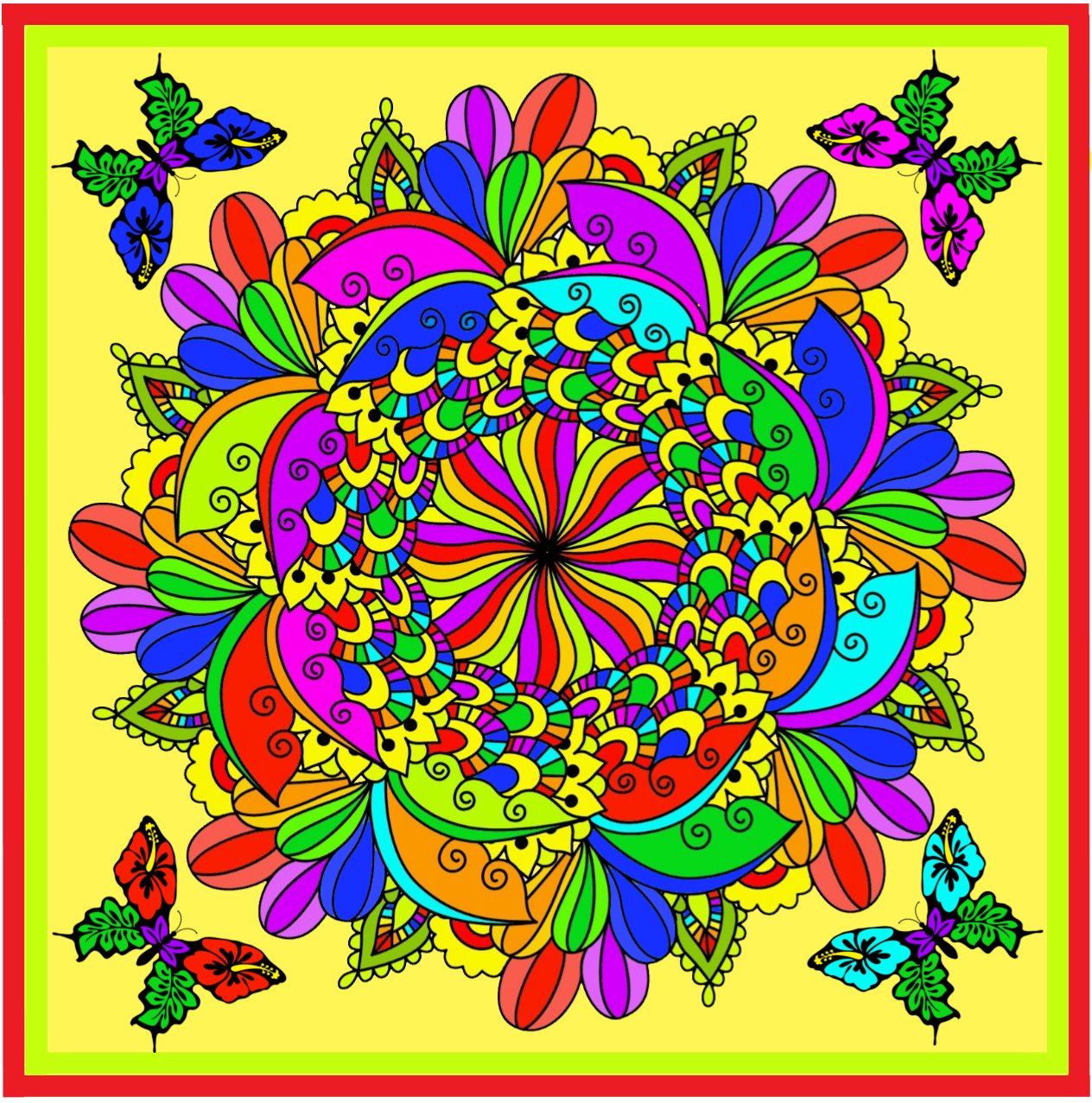 Jigsaw Puzzle | 49 pieces | Rainbow Butterfly Mandala | Jigidi