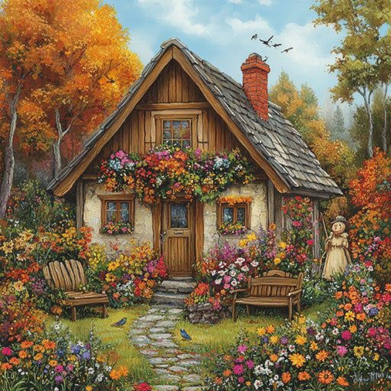 Solve Little Cottage jigsaw puzzle online with 81 pieces