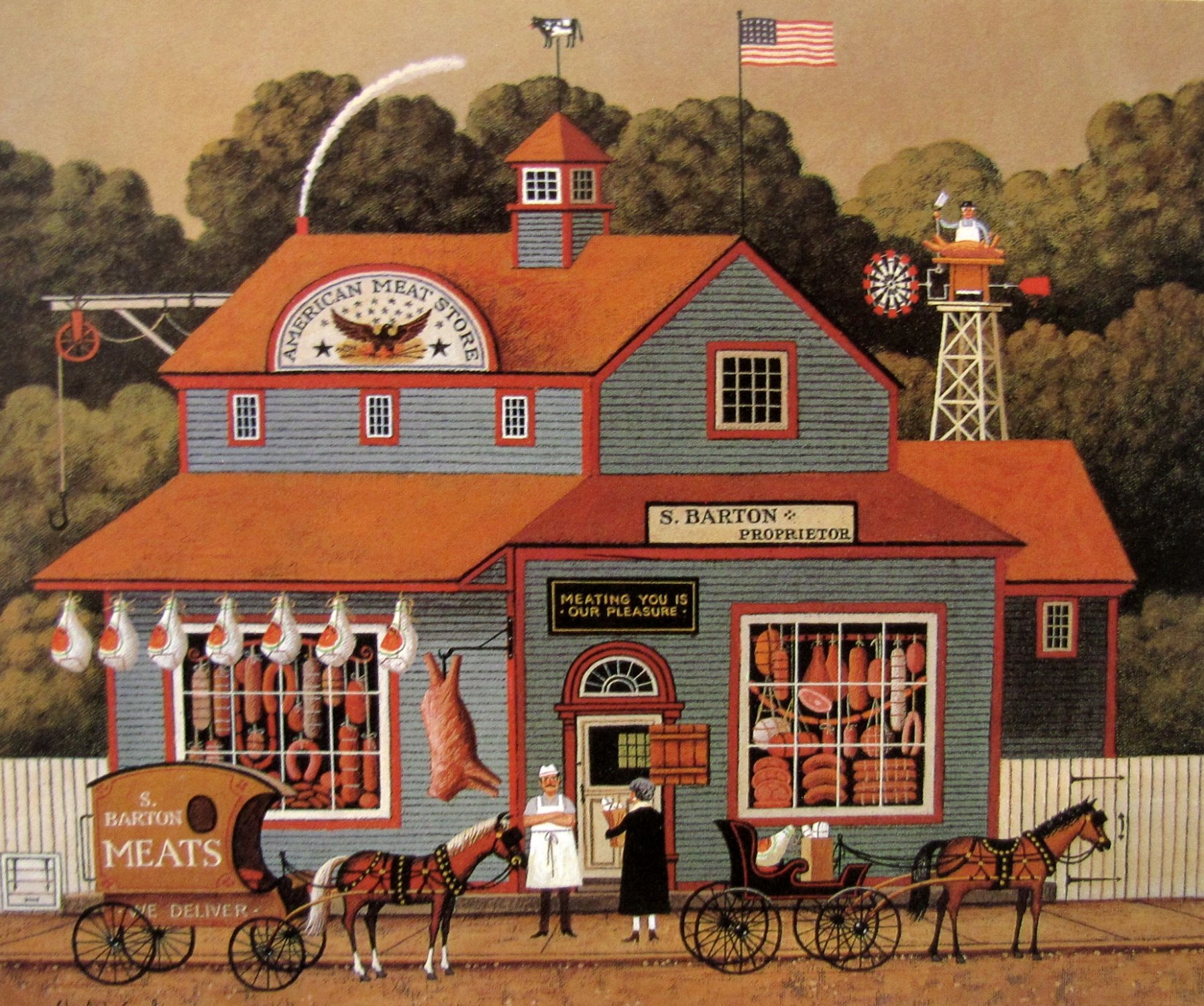 Solve American Meat Store {Charles Wysocki} jigsaw puzzle online with ...