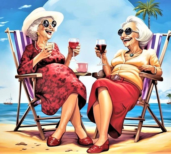 Solve CAN'T BEAT THIS ... SITTING ON A EACH AND REMINISCING jigsaw ...