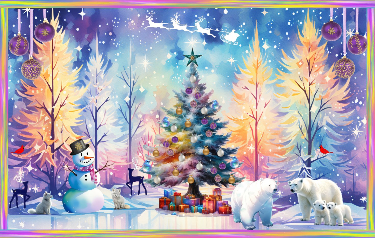 Solve Winter Polar Bear Lake jigsaw puzzle online with 15 pieces