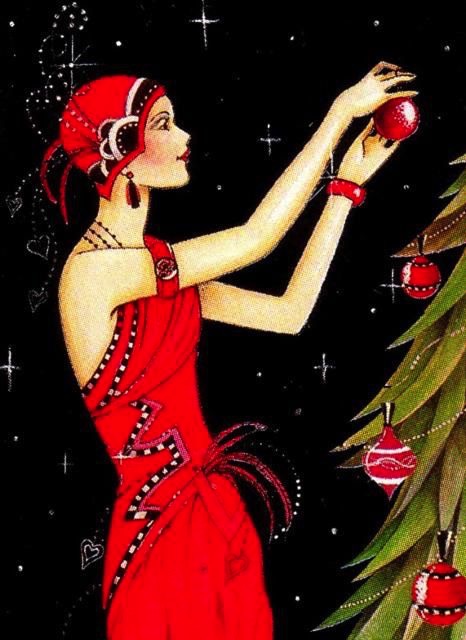 Solve Flapper Christmas jigsaw puzzle online with 70 pieces