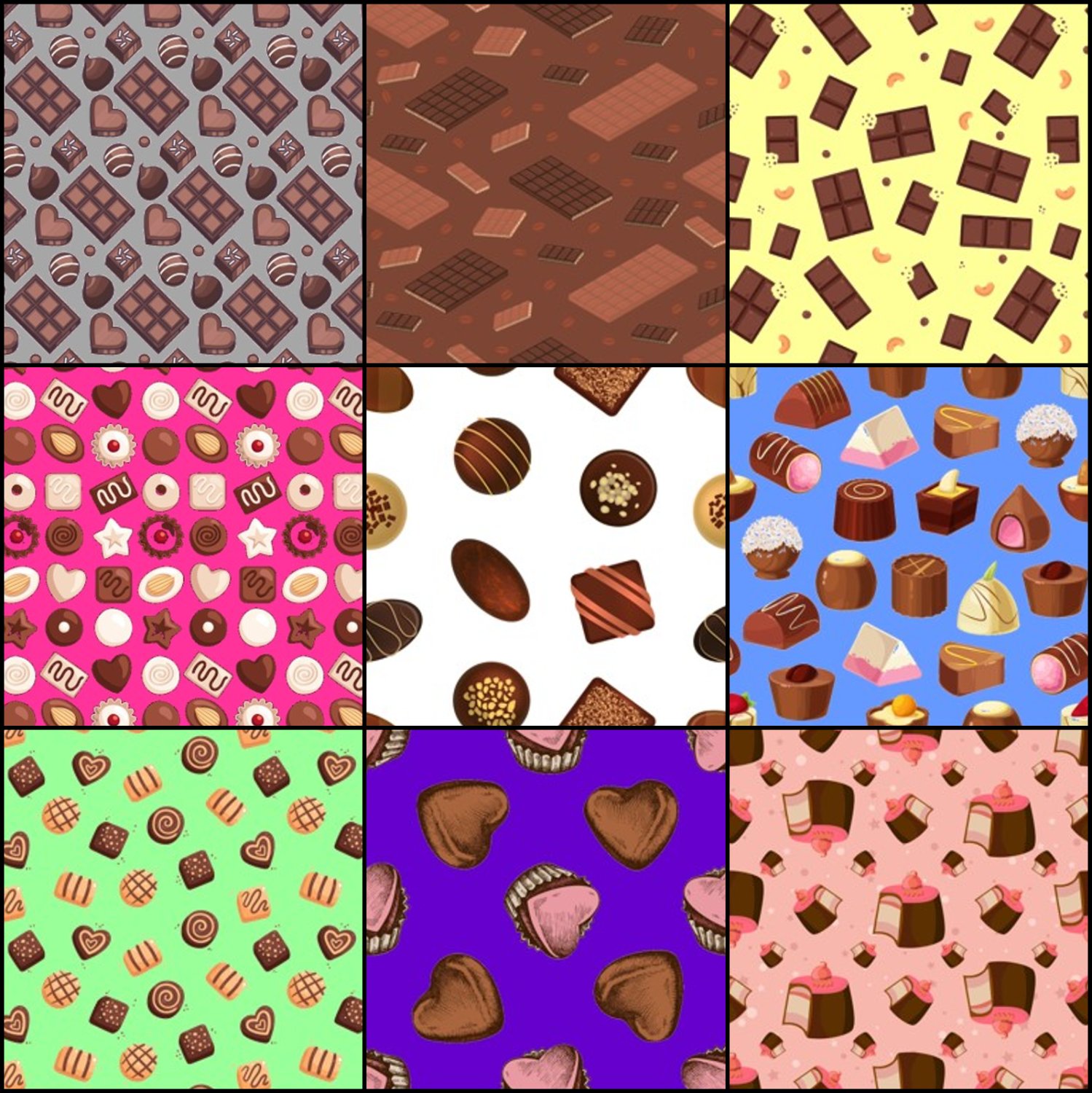 Solve Chocolate patterns 5 jigsaw puzzle online with 324 pieces