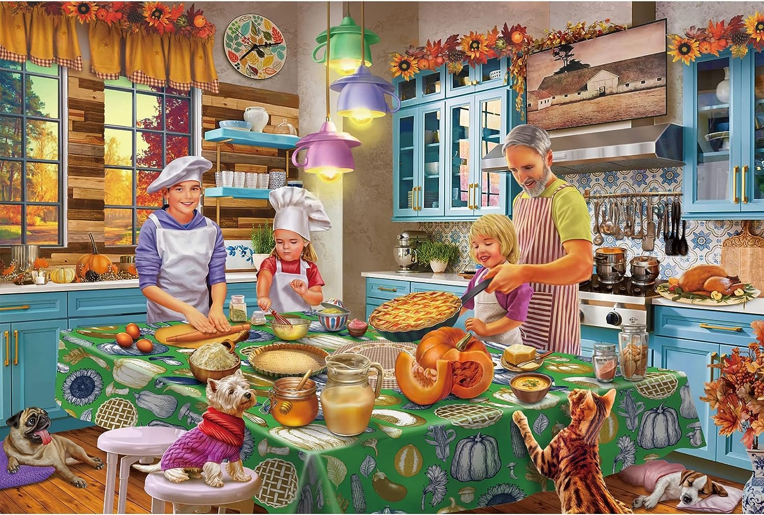 Solve Dad's Baking Day jigsaw puzzle online with 150 pieces
