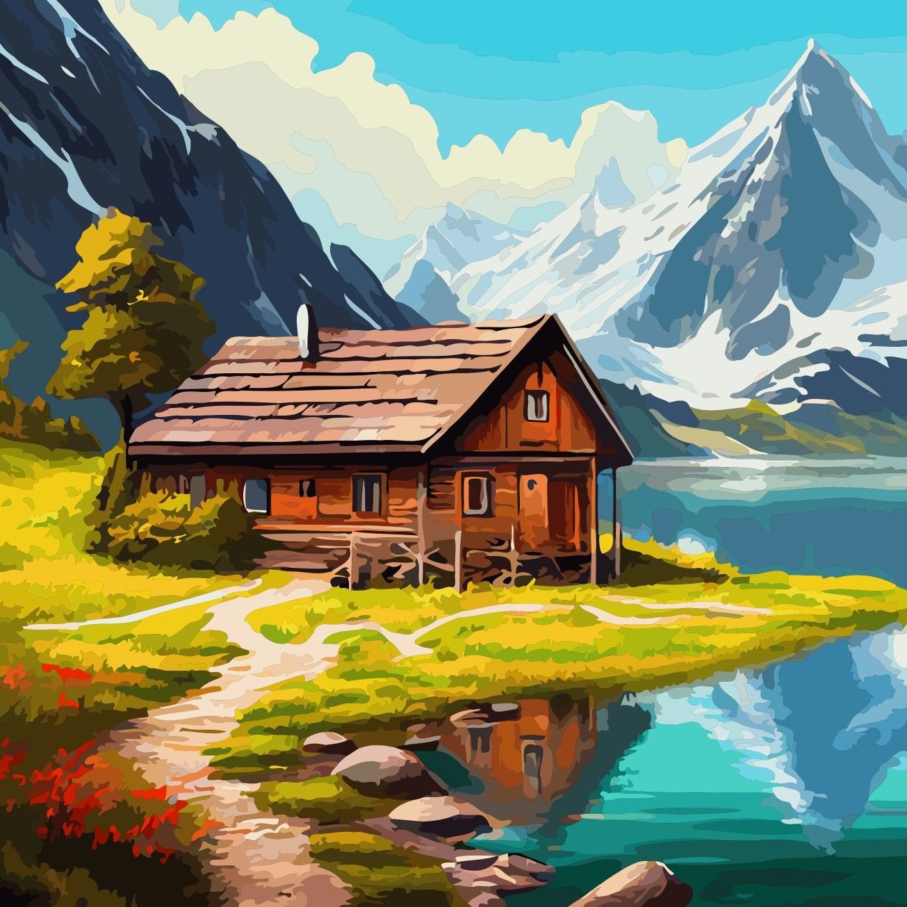 Solve Reflections jigsaw puzzle online with 81 pieces