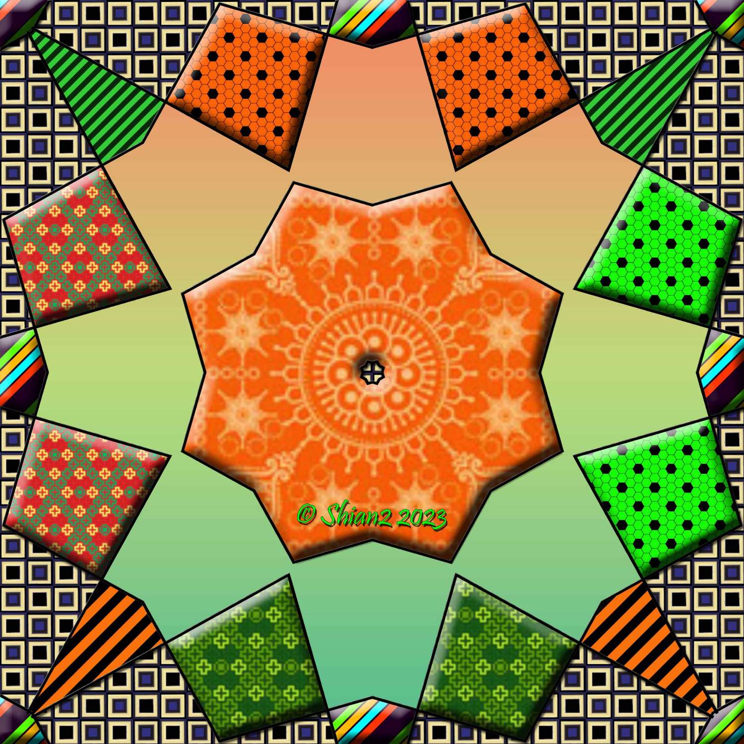 Solve Patchy Star jigsaw puzzle online with 196 pieces