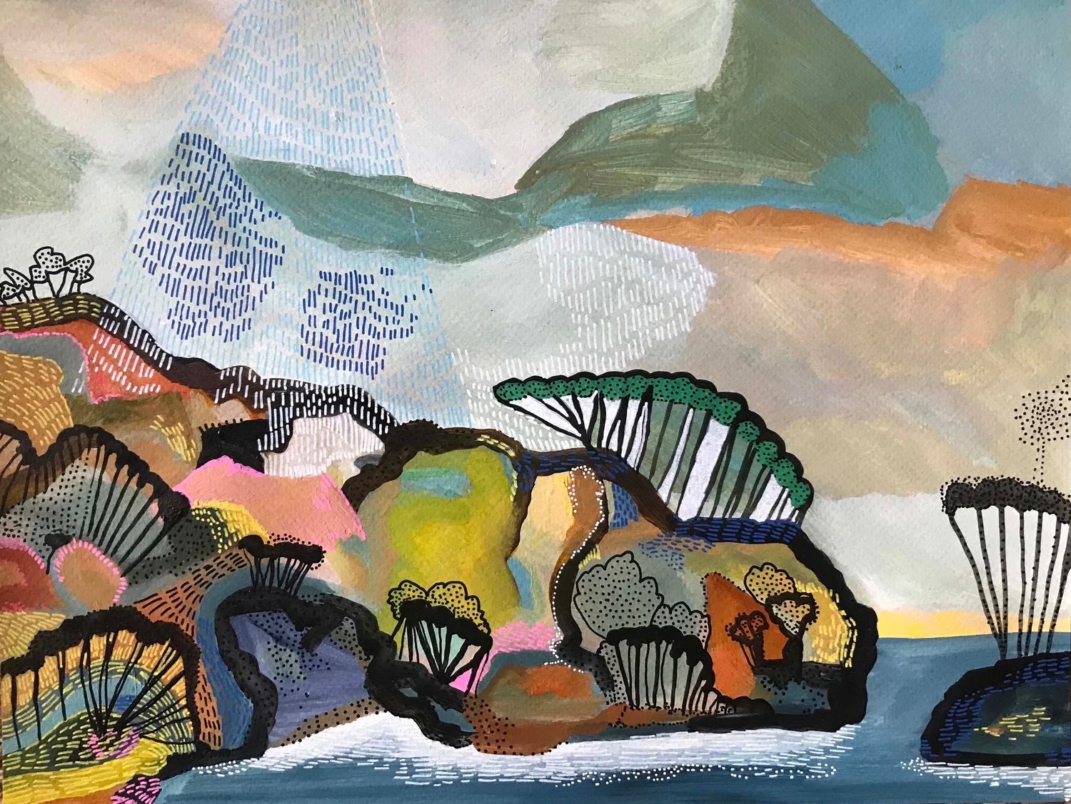Solve Heidi Jackson, Tangent Channel, acrylic on paper jigsaw puzzle ...