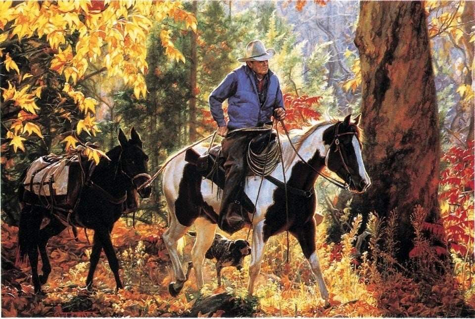 Solve Cowboy Kaleidoscope Tim Cox jigsaw puzzle online with 176 pieces