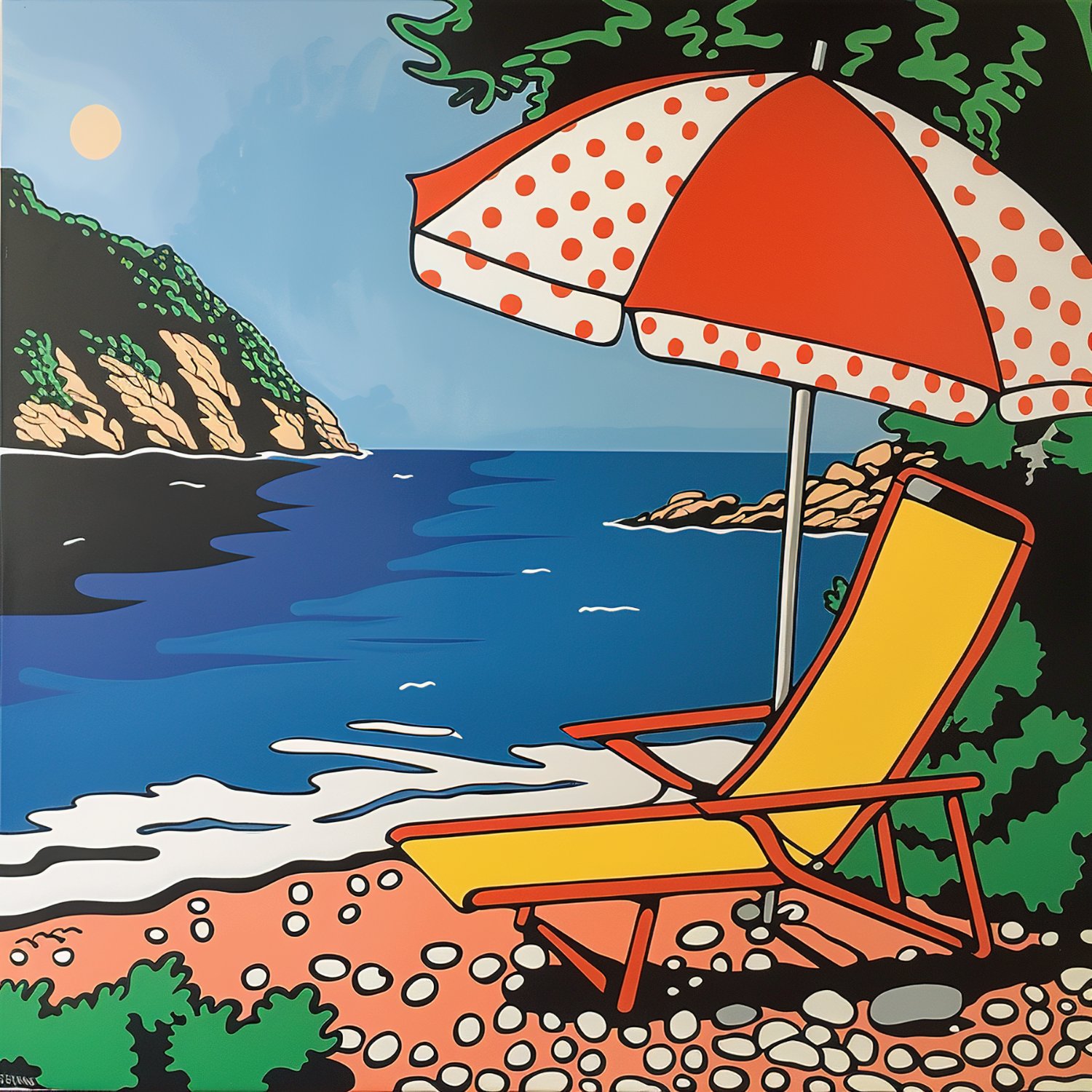 Solve Pop Art Summer Beach jigsaw puzzle online with 100 pieces