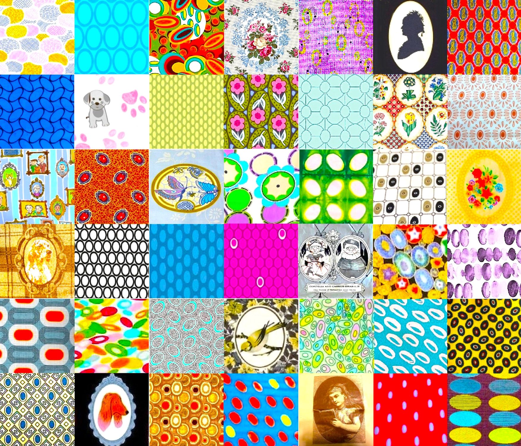 Solve PATCHWORK OVALS 65 jigsaw puzzle online with 72 pieces